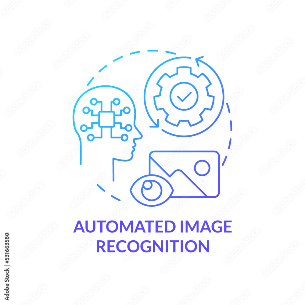 Vector de Stock Automated image recognition blue gradient concept icon ...
