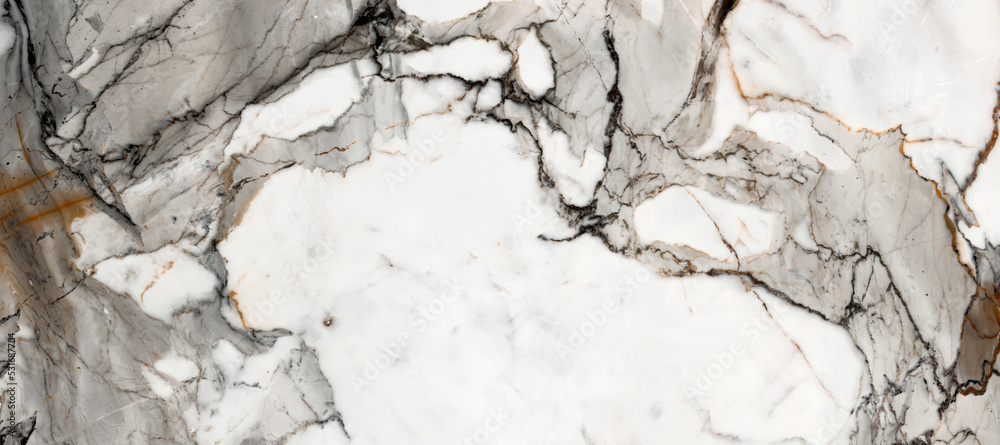 White polished finish italian statuario marble slab with thin streaks ...