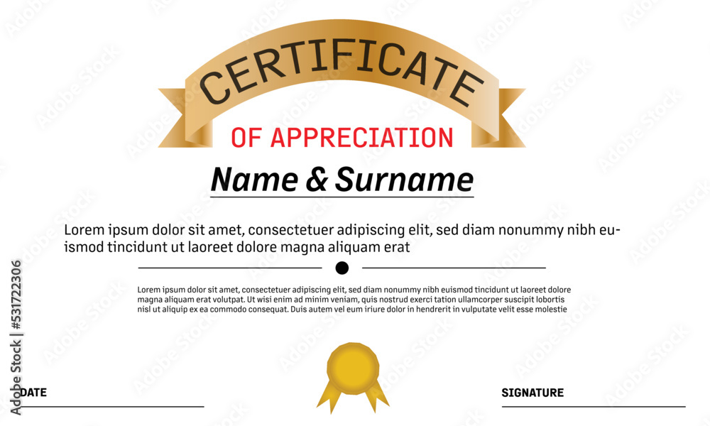 diploma certificate template vector, certificate of achievement border ...