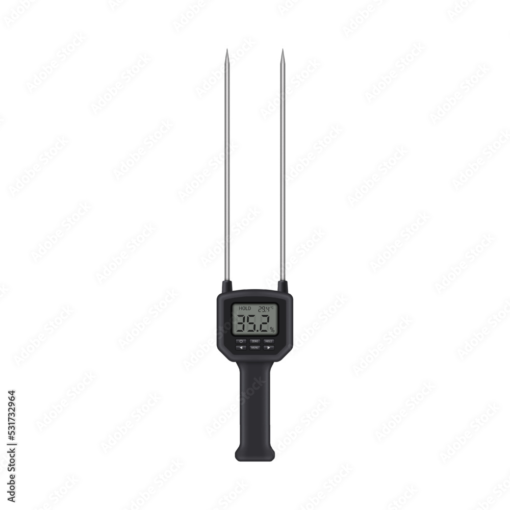 Realistic Moisture Meter with two probe. Measuring device designed to ...