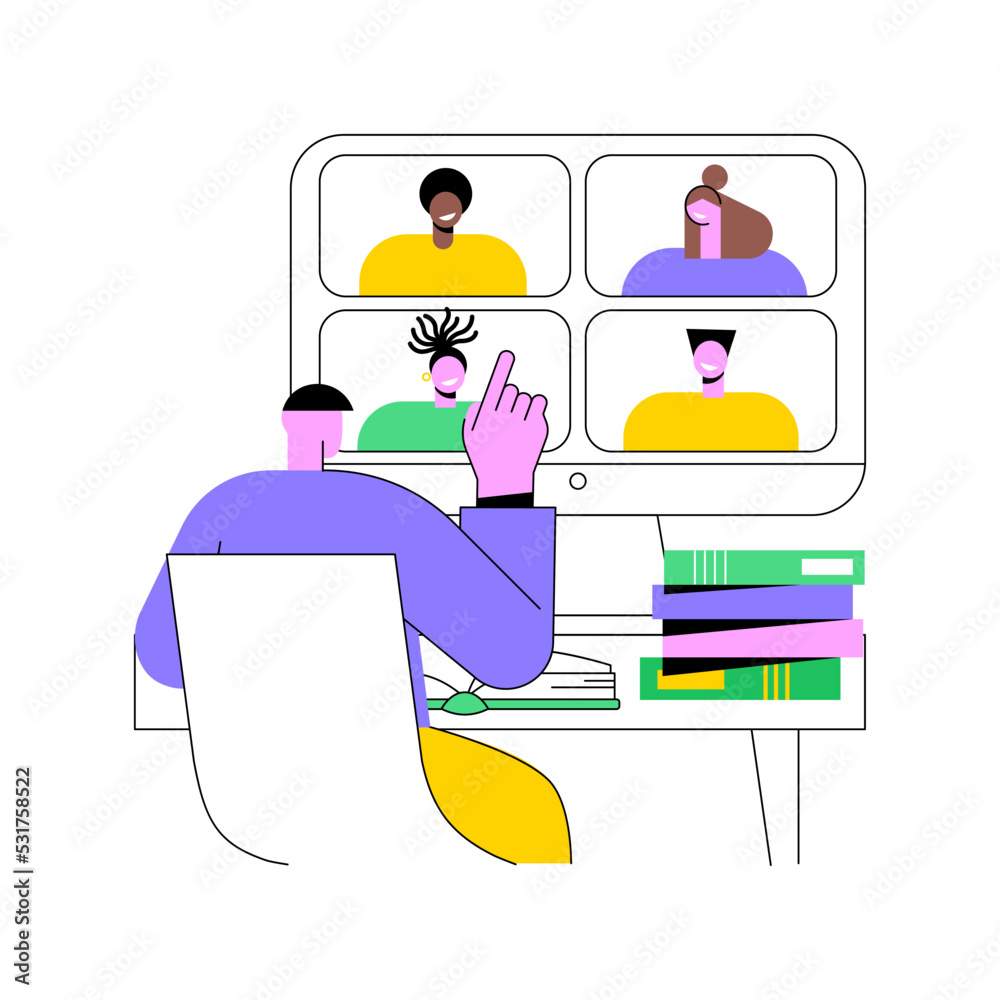 Online discussion isolated cartoon vector illustrations. Group of ...