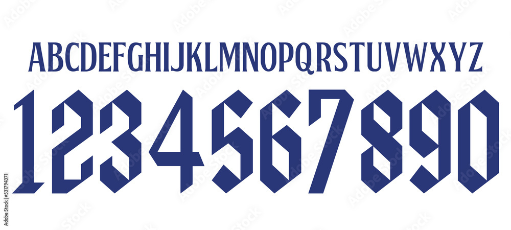 font vector team 2022 kit sport style font. football style gothic font ...