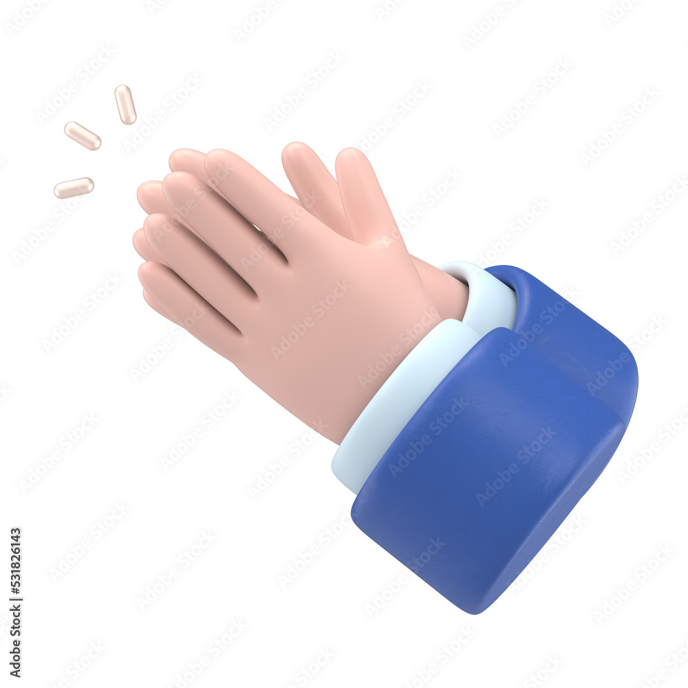 Transparent Backgrounds Mock-up.Cartoon character hands clapping or ...
