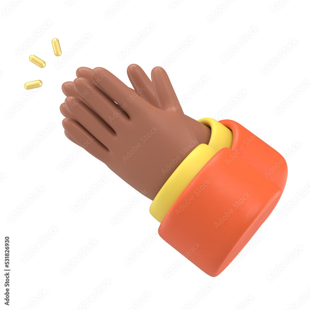 Transparent Backgrounds Mock-up.Cartoon character hands clapping or ...