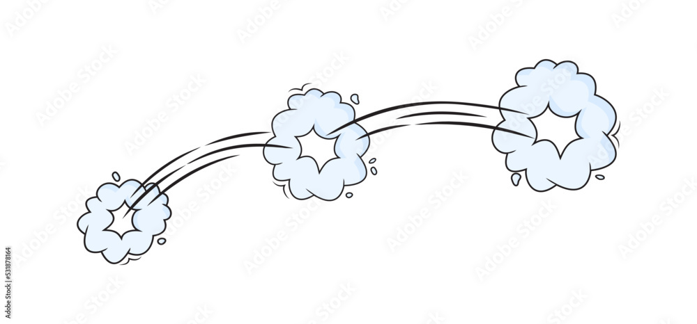 Cartoon dust effect, speed vector cloud. Comic smoke wind jump icon ...