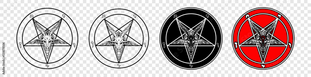 The Sigil of Baphomet. Goat pentagram illustration isolated on white ...