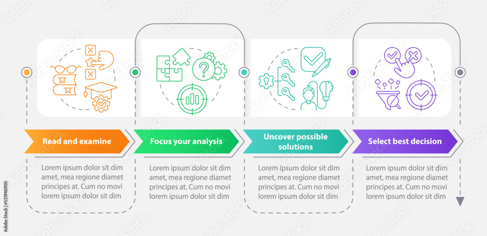 Structure of case study rectangle infographic template. Research. Data ...
