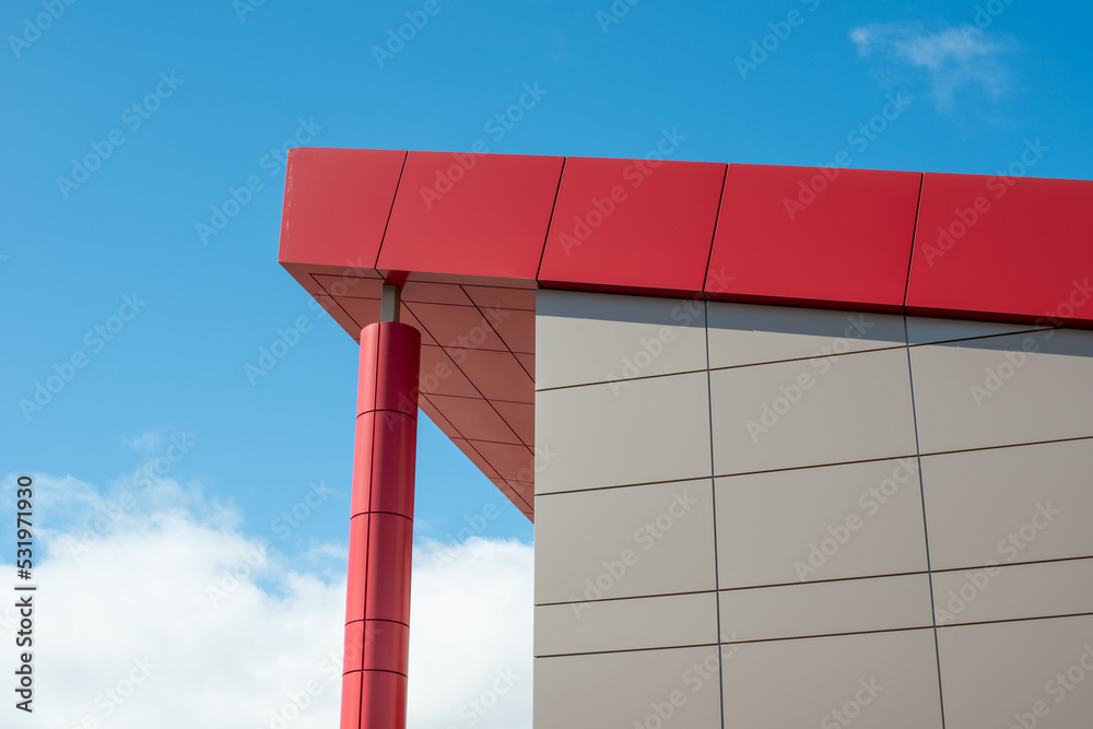The exterior wall of a contemporary commercial style building with ...
