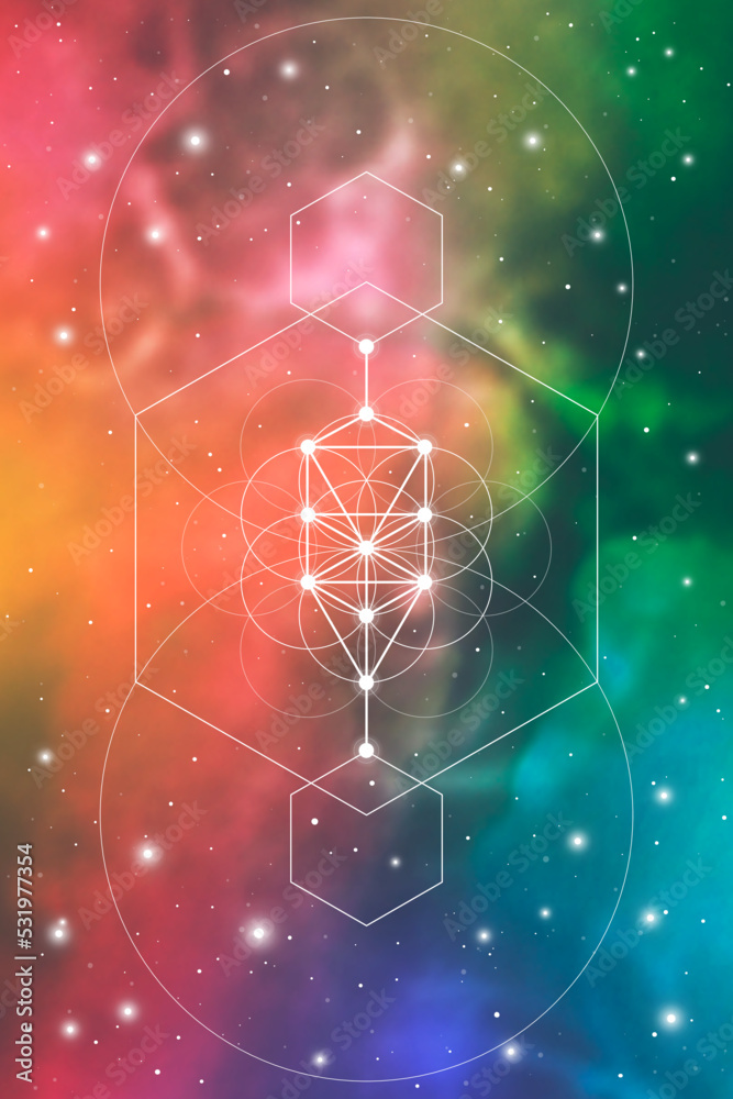 Flower of life. Tree of life. Sacred geometry spiritual new age ...