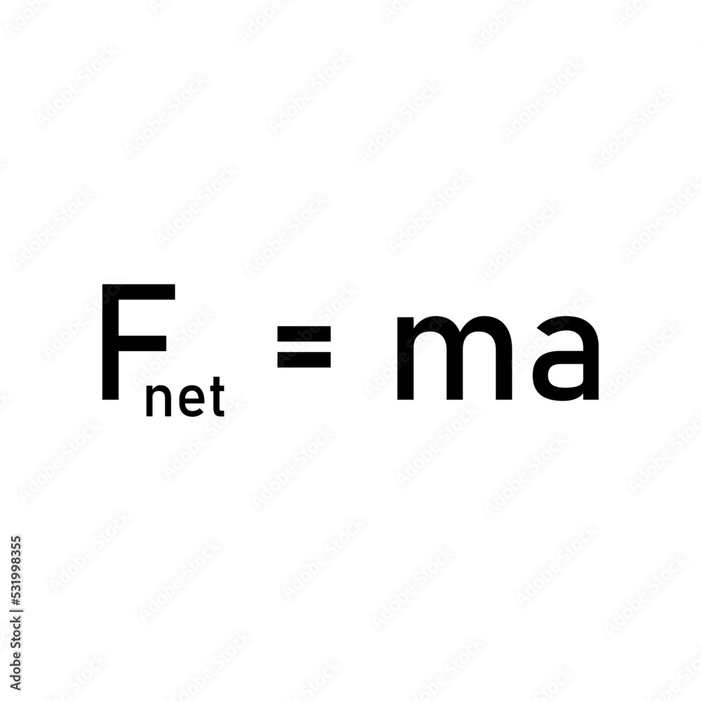 Vector de Stock newton’s second law of motion formula. force mass and ...