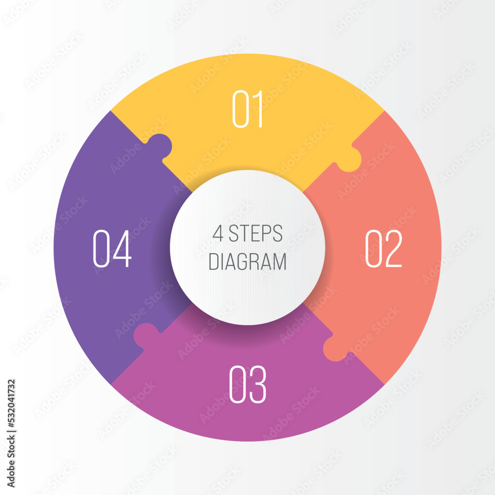 4 steps process modern infographic diagram Stock Vector | Adobe Stock