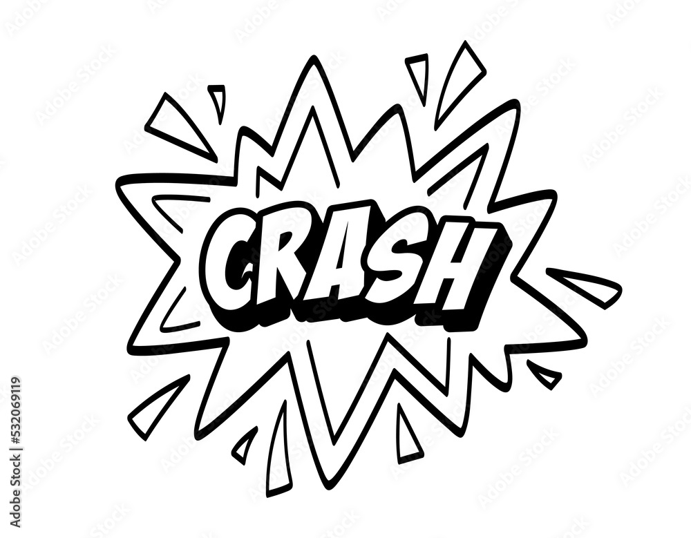 Vector de Stock Retro explosion for comics. Onomatopoeic abstract speech bubble with sharp ...