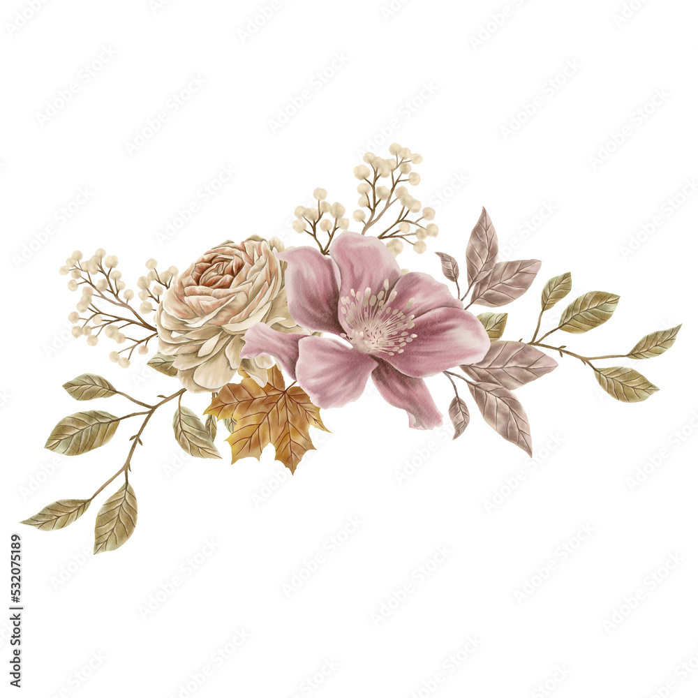 hand drawn flowers PNG Clipart illustration Stock Illustration | Adobe ...