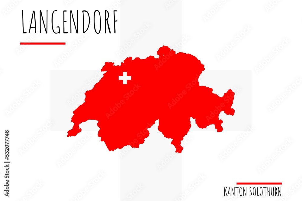 Langendorf: Illustration einer Markierung der Stadt Langendorf in den ...