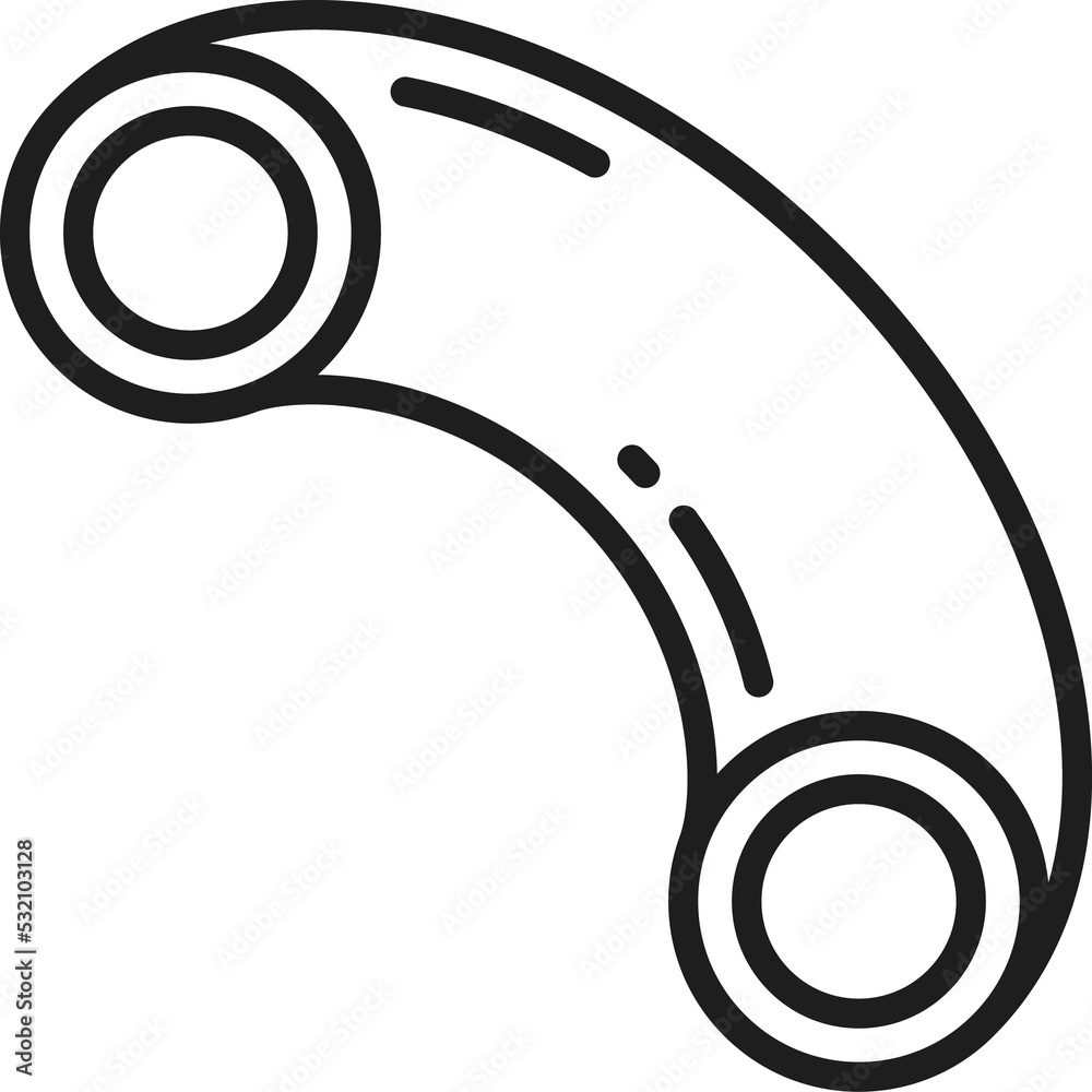 U shape hollow tube isolated fitting pipe detail Stock Illustration ...