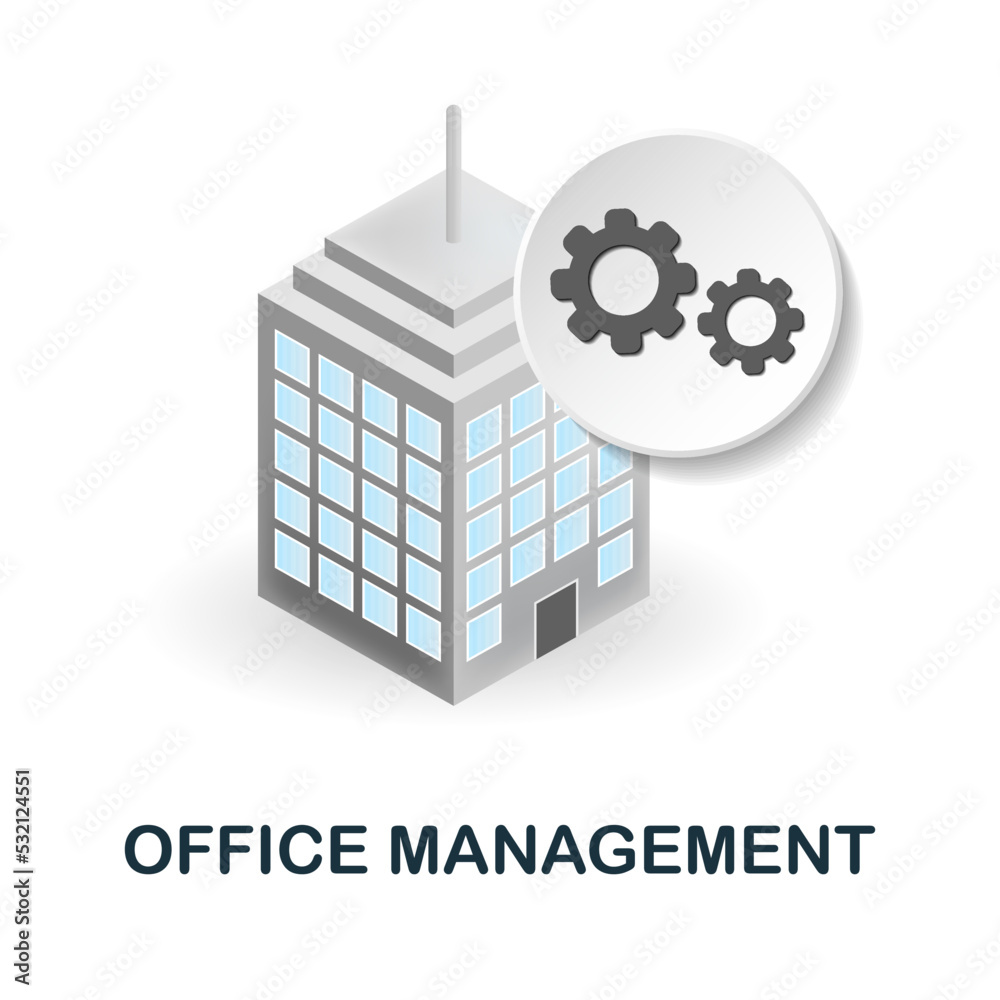 Office Management icon. 3d illustration from company management ...