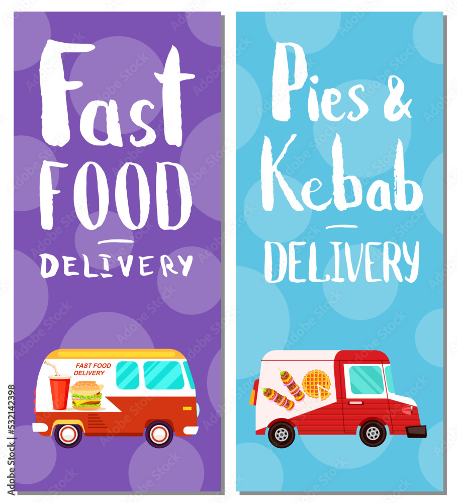 Pies & kebab and fast food delivery flyers. Restaurant menu express ...