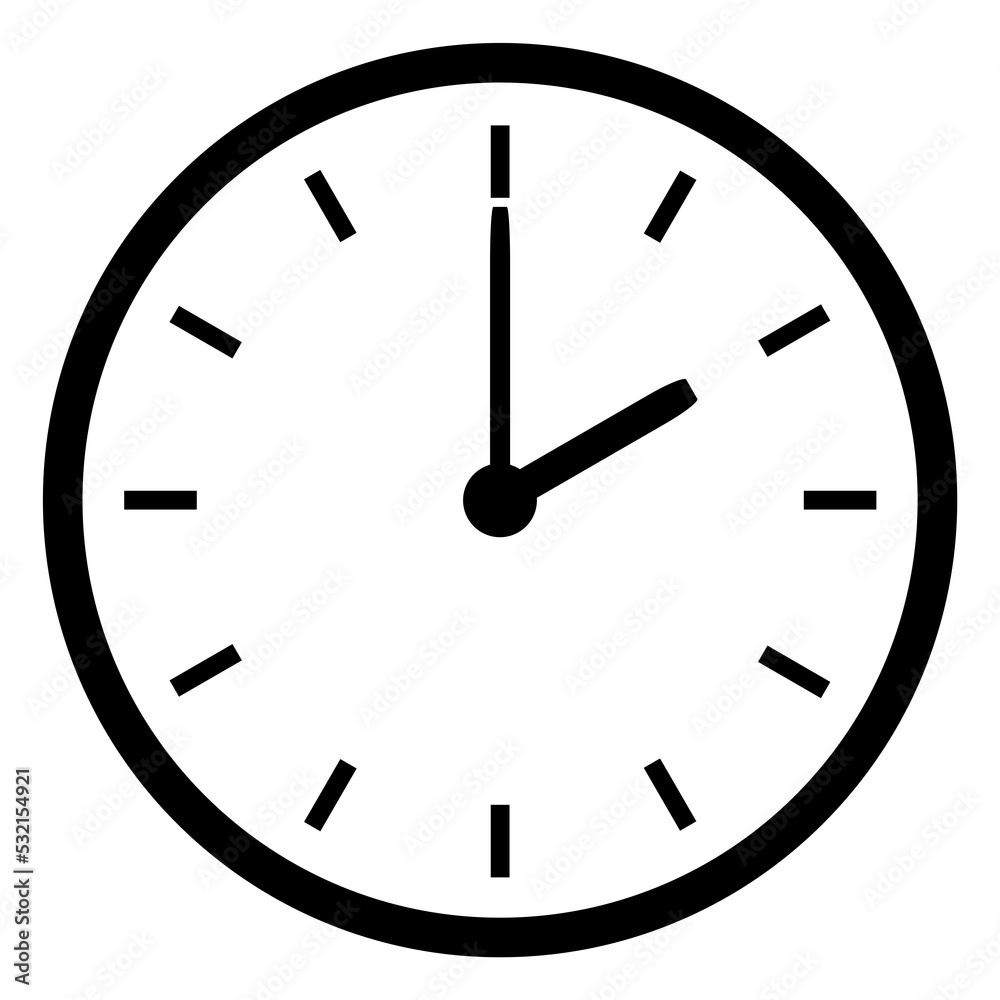 Stock-Illustration „Uhr Icon zeigt 2 oder 14 Uhr - Anzeige von Uhrzeit ...