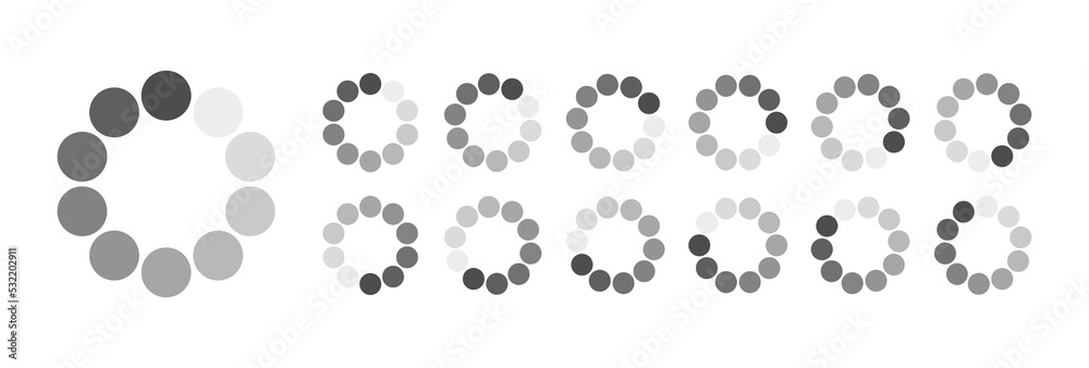 Vetor Circular Loading Buffering Icons Vector Video Ready for Animation ...