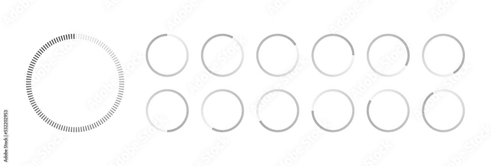 Circular Loading Buffering Icons Vector Video Ready for Animation Gif ...