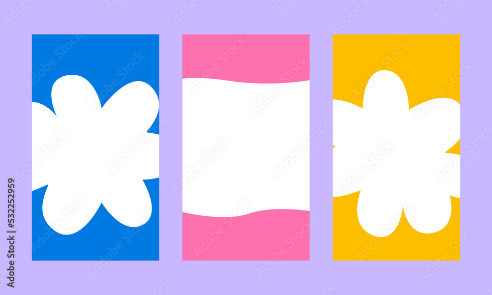 Set of social media stories templates in kidcore aesthetic. Vector ...