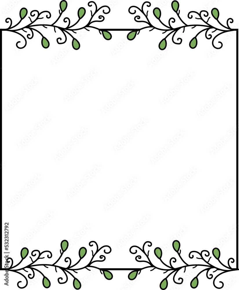 organic border illustration Stock Vector | Adobe Stock