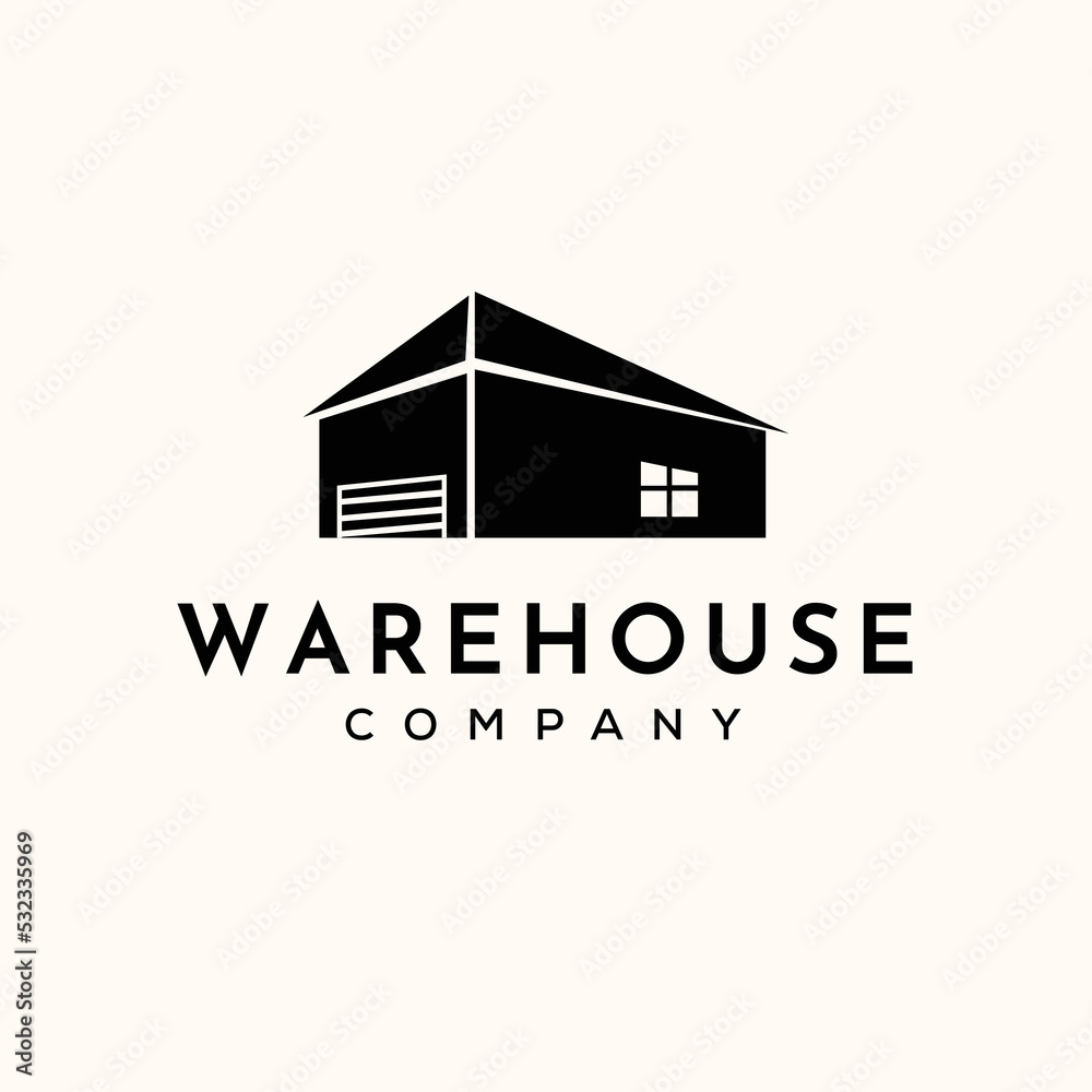 warehouse line art logo vector minimalist illustration design, logistic ...