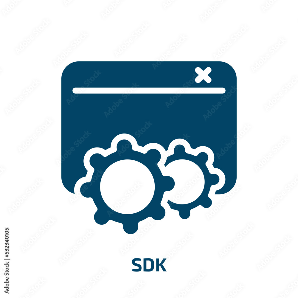 Sdk Icon From Technology Collection Filled Sdk Data Development Glyph Icons Isolated On White