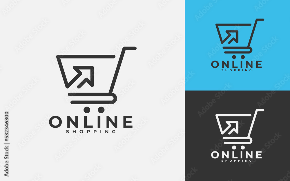 Online Shopping Logo Design Template. Digital Shopping Logo. Mouse ...