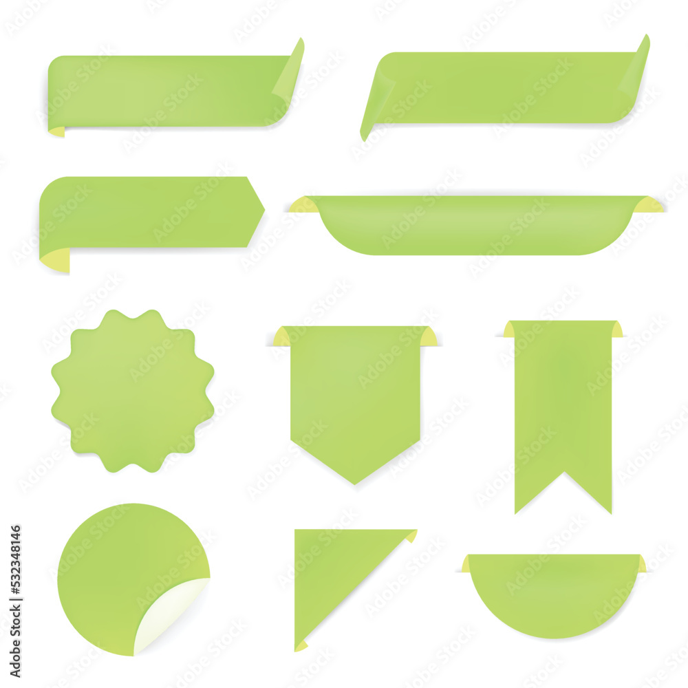 banner sticker, blank vector simple clipart set Stock Vector | Adobe Stock