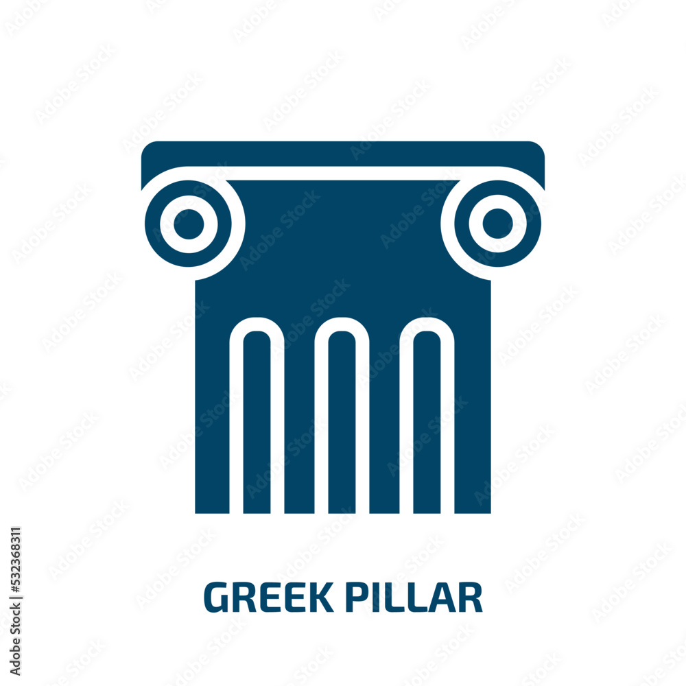 greek pillar icon from education collection. Filled greek pillar ...