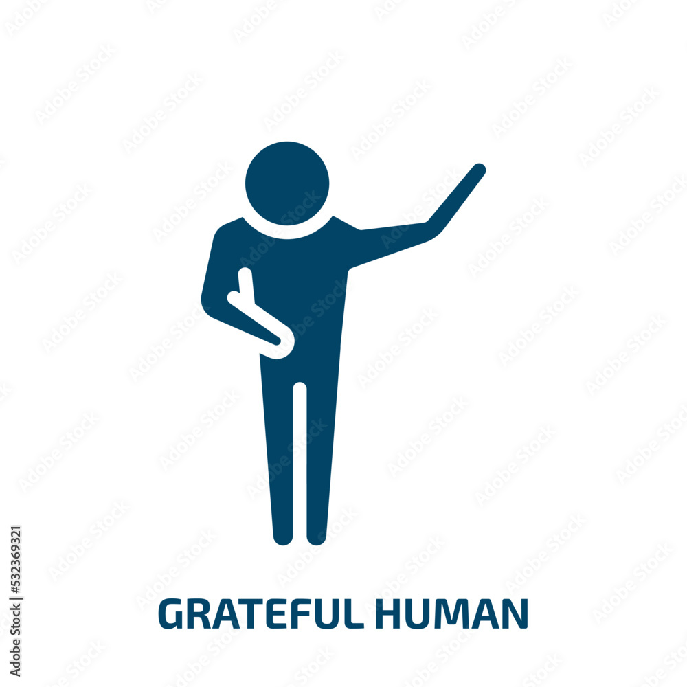 Vector de Stock grateful human icon from feelings collection. Filled ...