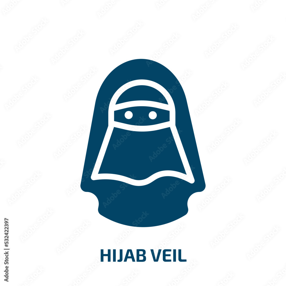 hijab veil icon from religion collection. Filled hijab veil, hijab ...