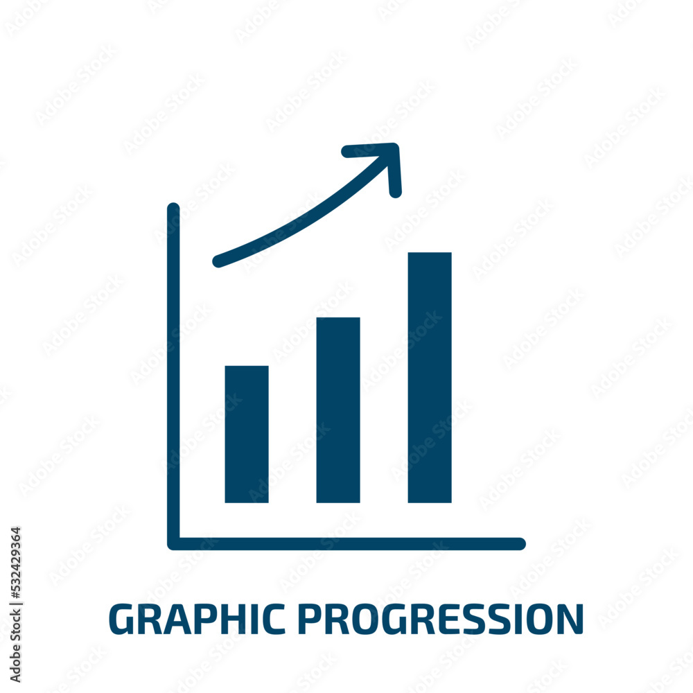 graphic progression icon from business collection. Filled graphic ...