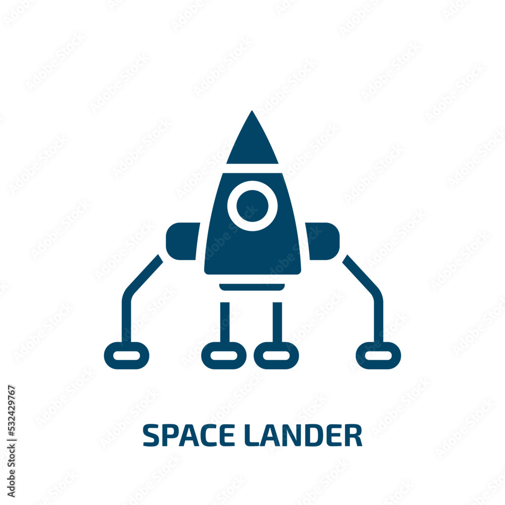 space lander icon from astronomy collection. Filled space lander ...
