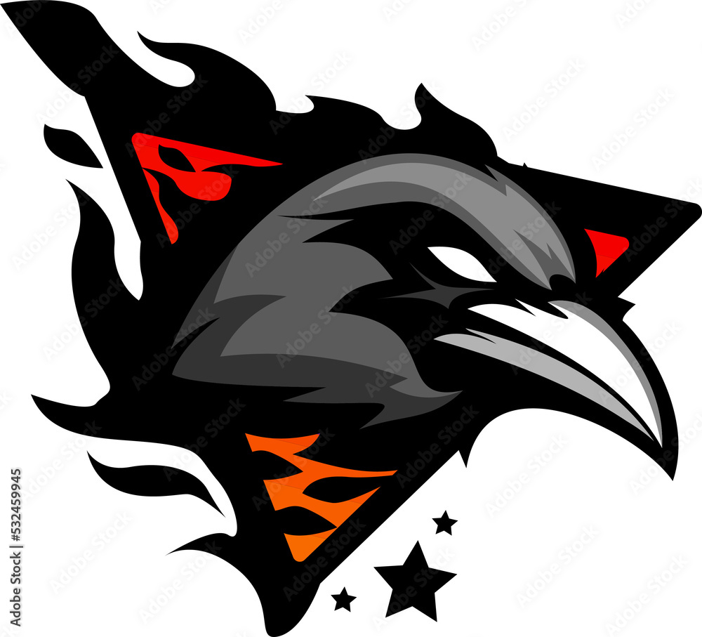 crows head mascot Stock Illustration | Adobe Stock