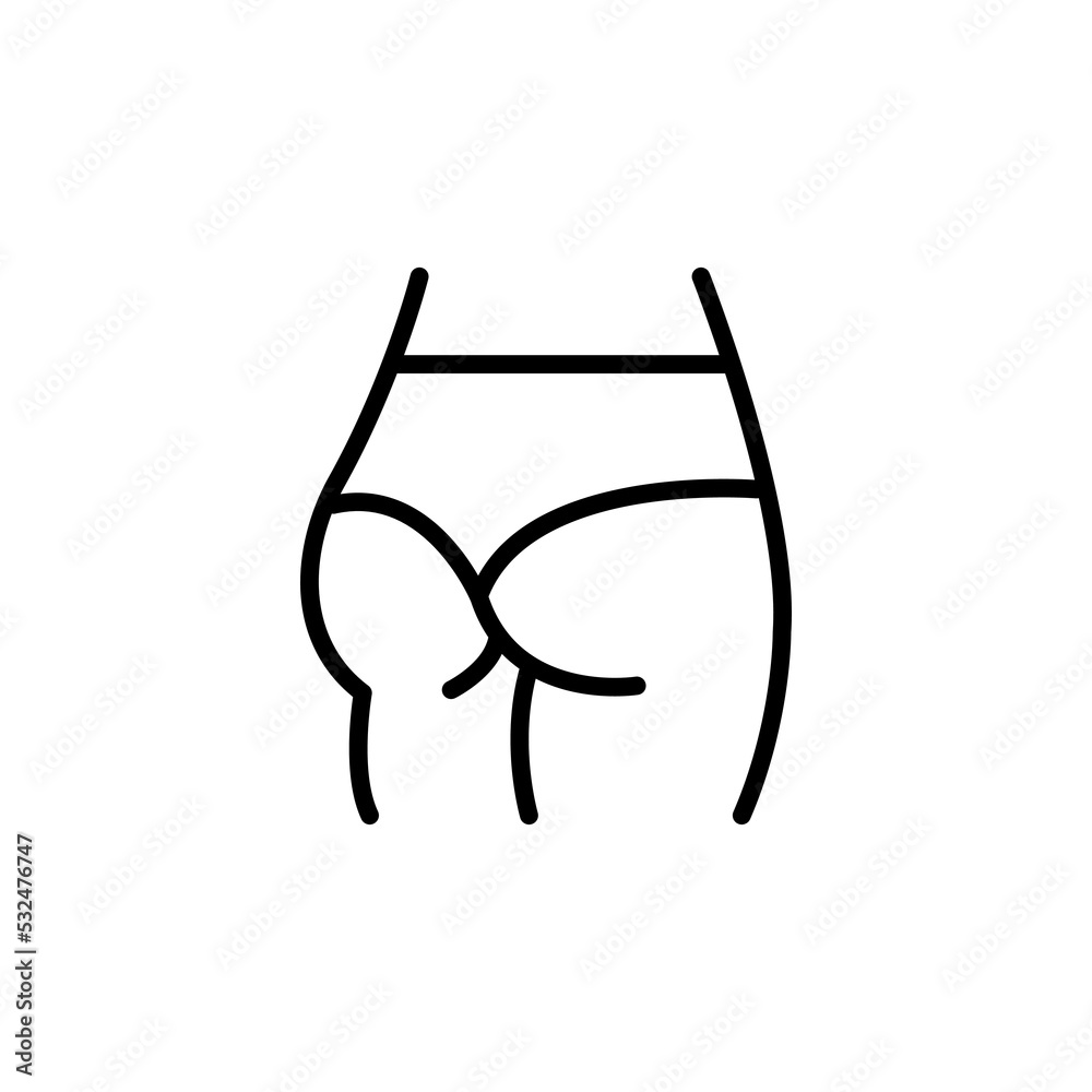 Woman buttocks vector. Woman buttock surgery. Female body surgery ...