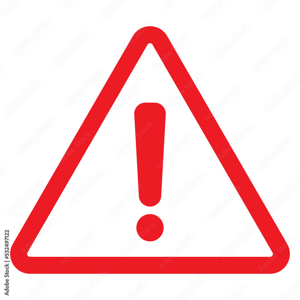 Warning sign icon transparent background Stock Illustration | Adobe Stock