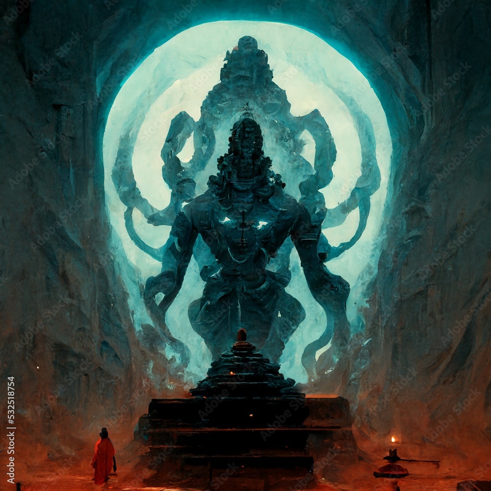 Shiva painting. Epic concept art, all might Shiva god. Powerful shiva ...