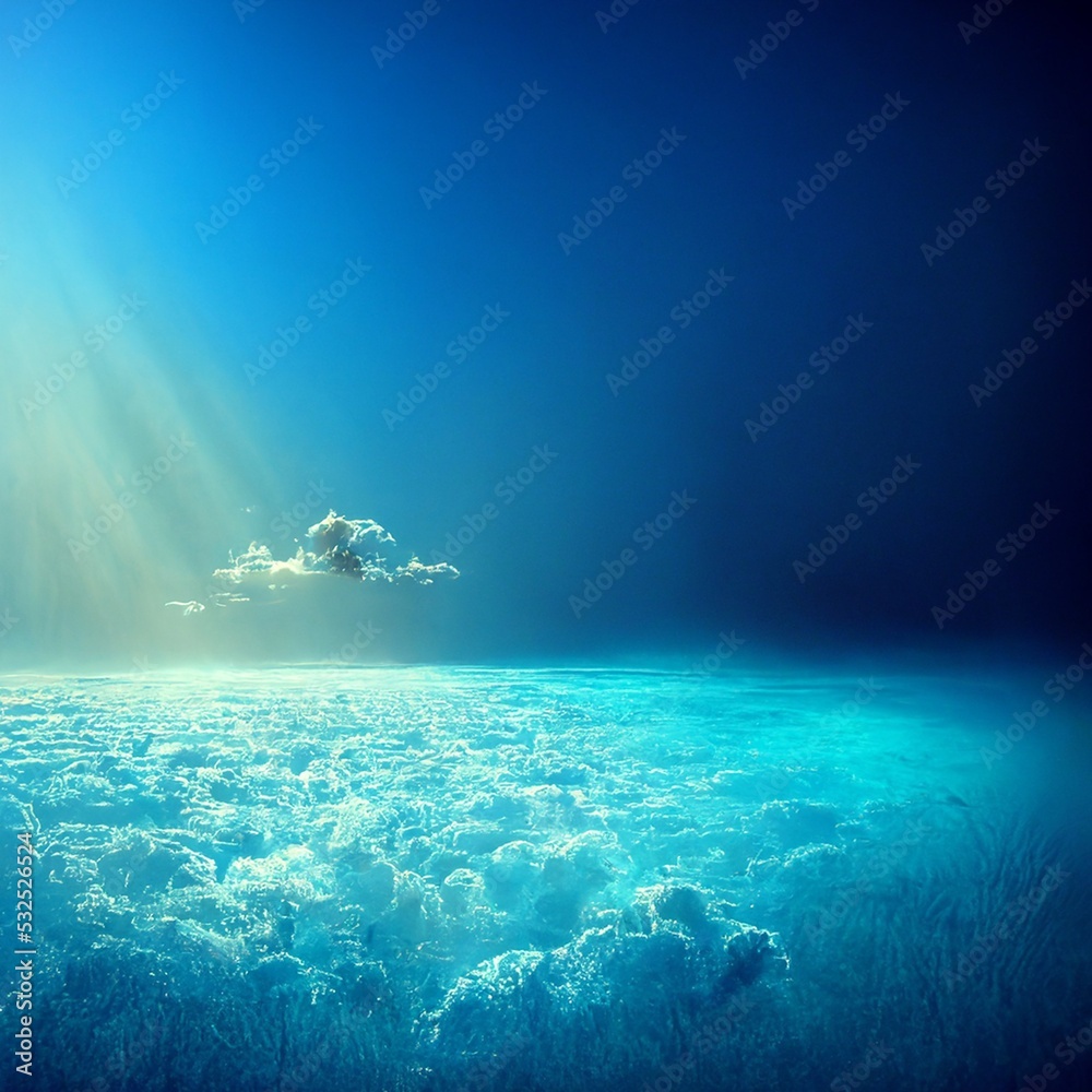 Stock-Foto „Blue Sky with cloud and sunlight. Epic background with ...