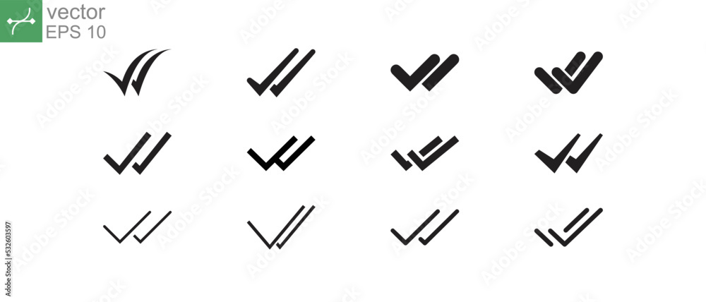 Double checking in different style for confirm approval. Two arrow for ...