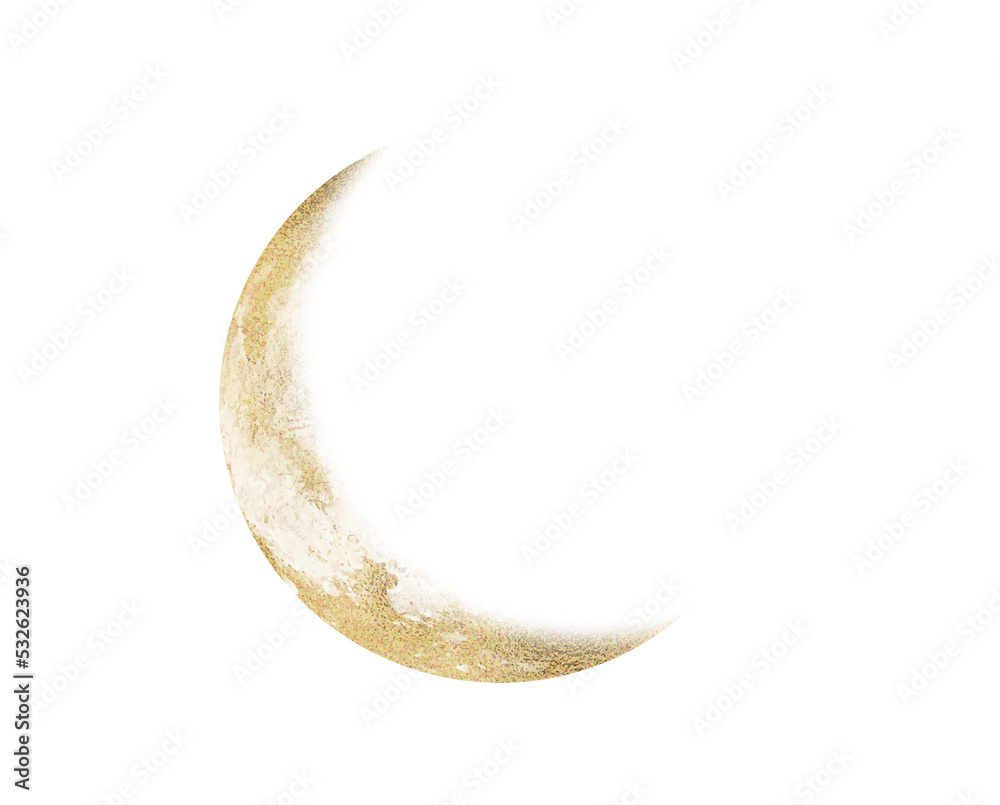 Quarter yellow sphere moon graphic on transparent background Stock ...
