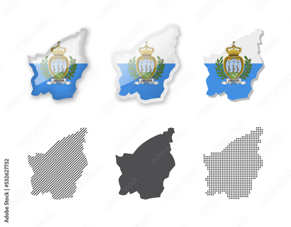 San Marino - Maps Collection. Six maps of different designs. Stock ...