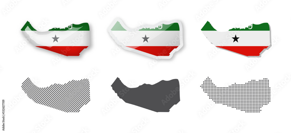 Somaliland - Maps Collection. Six maps of different designs. Stock ...