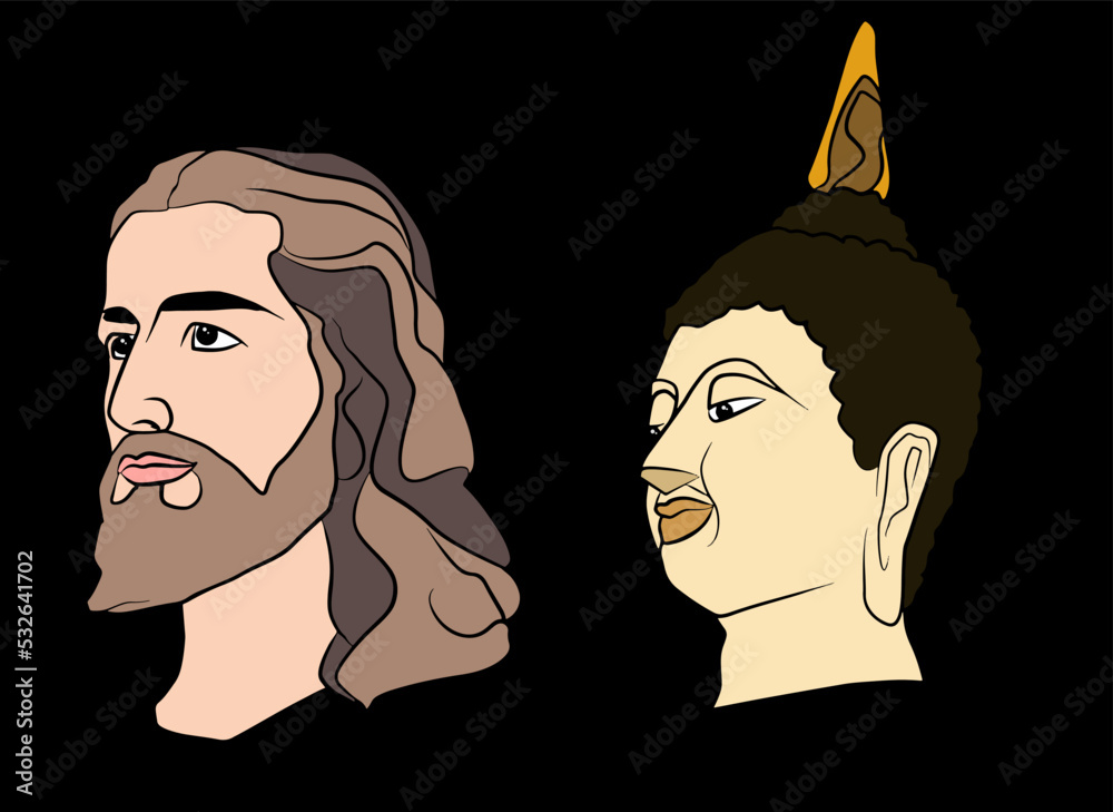 Face paintings of prophets in Buddhism and Christianity. which ...