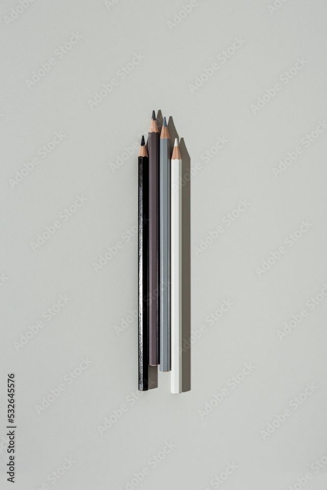 Grey gradient crayons Stock Photo | Adobe Stock