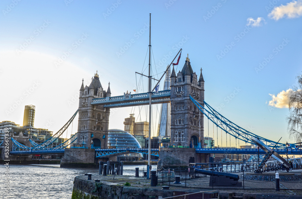 Tower Bridge is a Grade I listed combined bascule and suspension bridge ...