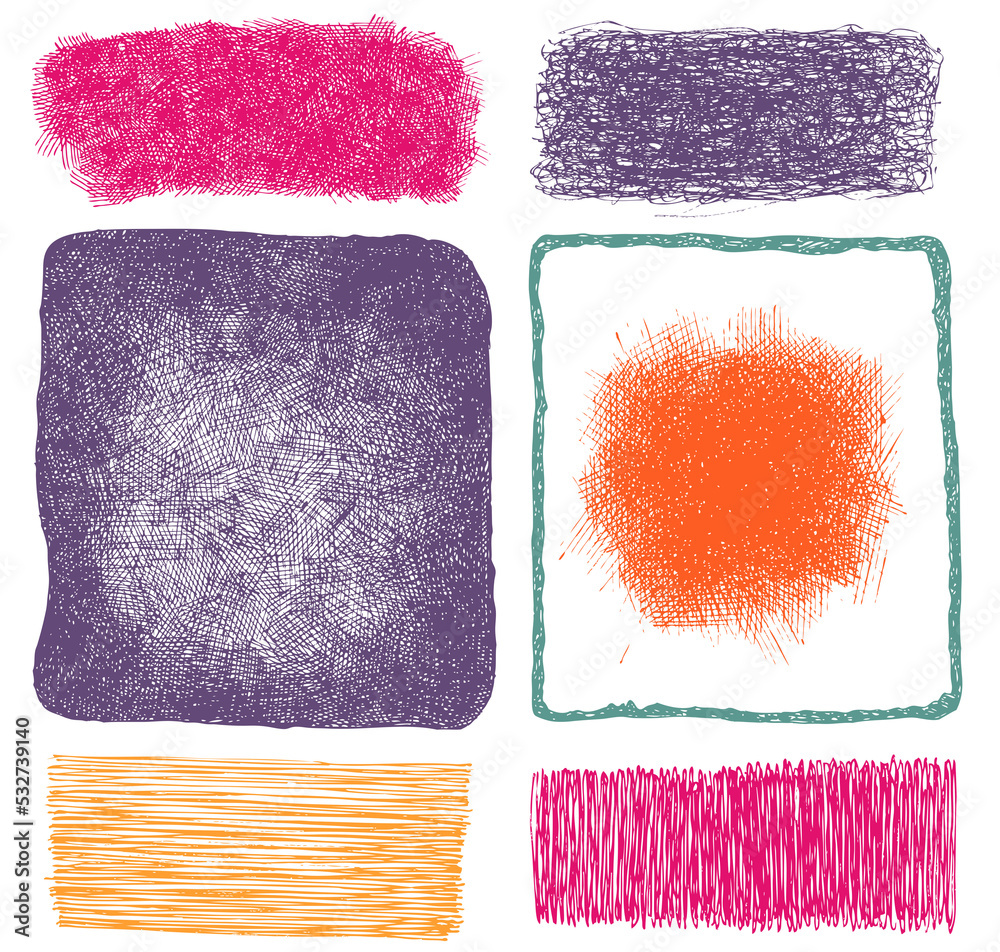 Hand drawn halftone drawing textures set. PNG. Stock Illustration ...