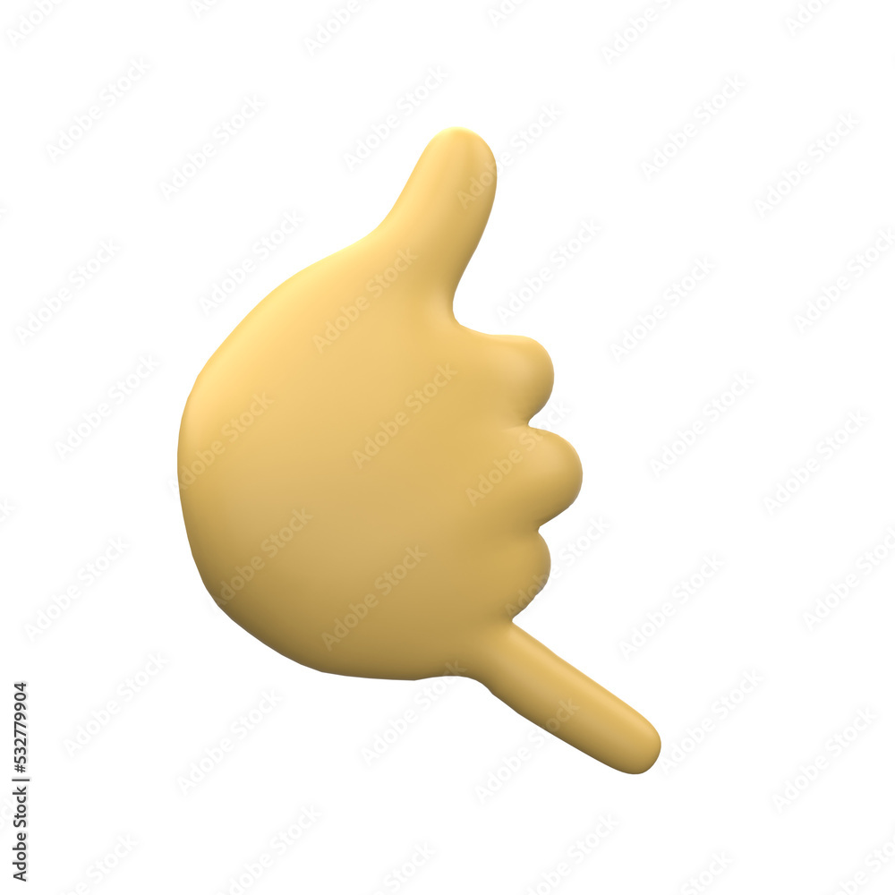 3D Illustration of hand sign emoticon on Transparent PNG Background. 3D ...