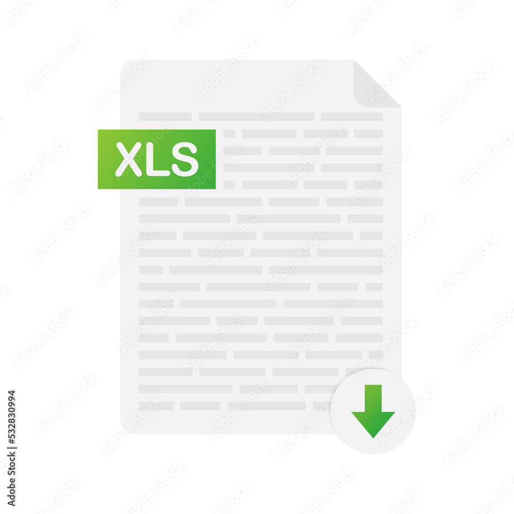 Download XLS button. Downloading document concept. File with XLS label ...